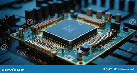 Quantum Cpu The Heart Of Futuristic Computing On A Pcb Motherboard Stock Image Cartoondealer