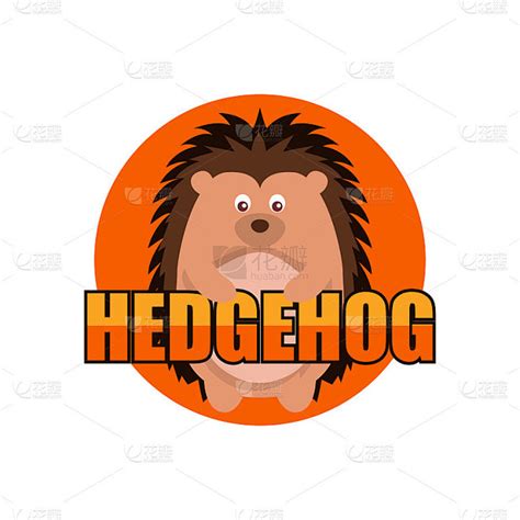 刺猬标志孤立在白色背景。矢量图