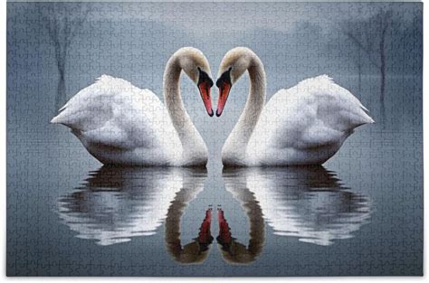 White Swans Heart Jigsaw Puzzles For Adults 500 Piece Puzzles 500