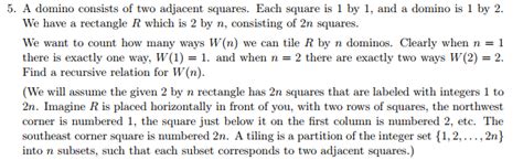 Solved A Domino Consists Of Two Adjacent Squares Each