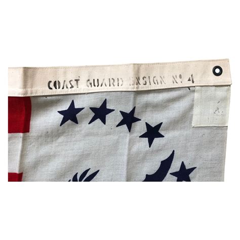 Vintage Us Coast Guard Ensign No 4 Flag Wool Material Etsy