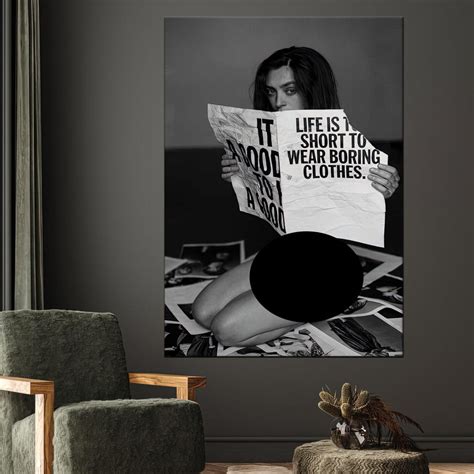 Sexy Girl Canvas Erotic Nude Art Print Sensual Lady Artwork Erotic