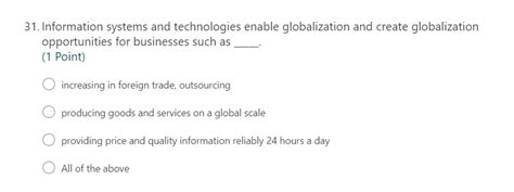 solved 31 information systems and technologies enable