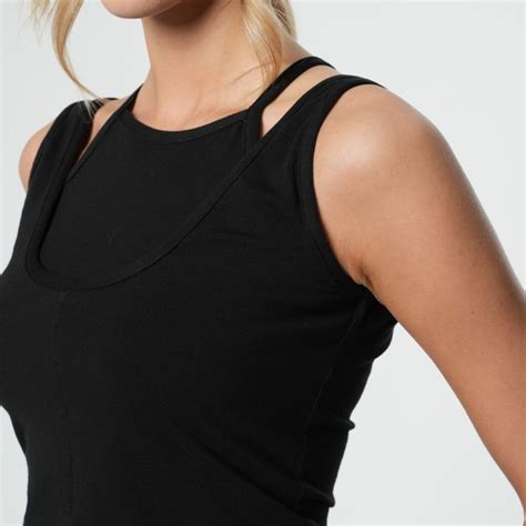 Cutout Tank Top In Black Metamorphoza Wolf And Badger