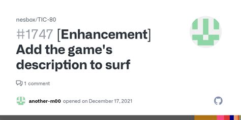 Enhancement Add The Game S Description To Surf Issue 1747 Nesbox
