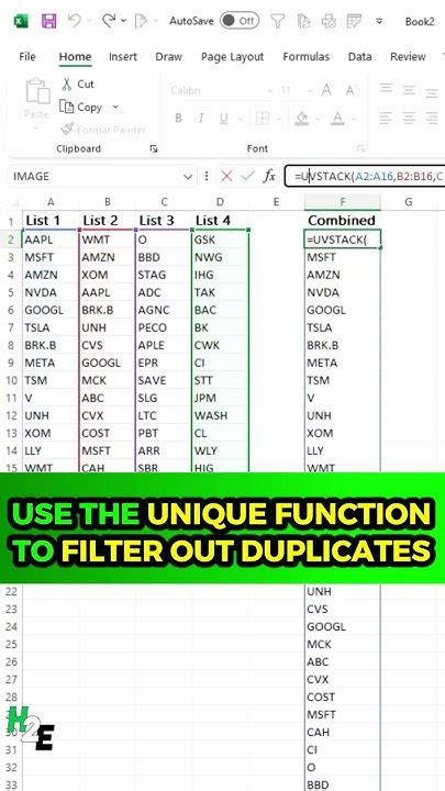 Combine Lists In Excel With Vstack Shorts Excel Exceltips