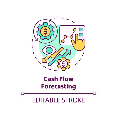 2d Editable Multicolor Cash Flow Forecasting Icon Simple Isolated