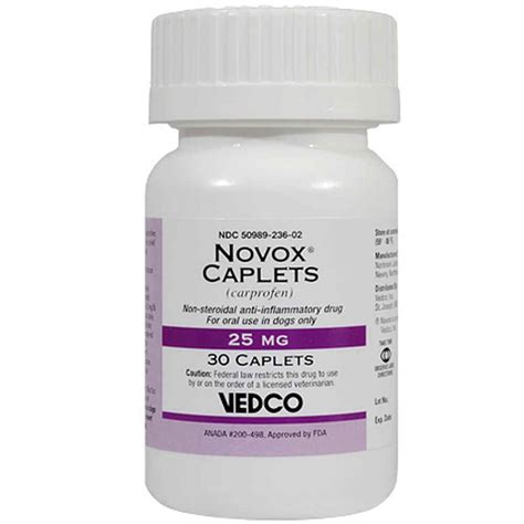Novox Carprofen Generic To Rimadyl 25 Mg Caplets 30 Ct