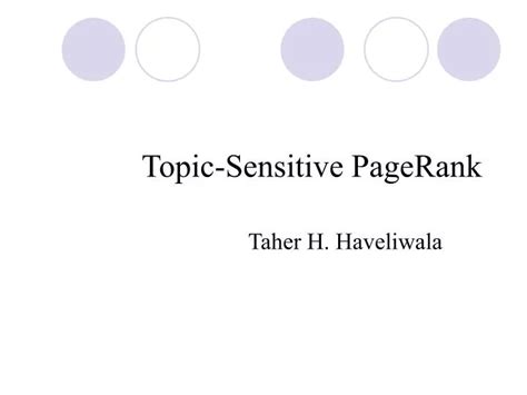 Ppt Topic Sensitive Pagerank Powerpoint Presentation Free Download