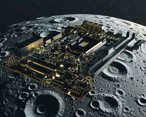 Graphic Of Abstract Art Illustration Of Data Flow On An Electronic Mainboard Set Against The