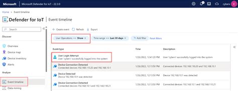 Microsoft Defender For Iot ユーザー アクティビティを監査する Microsoft Defender For