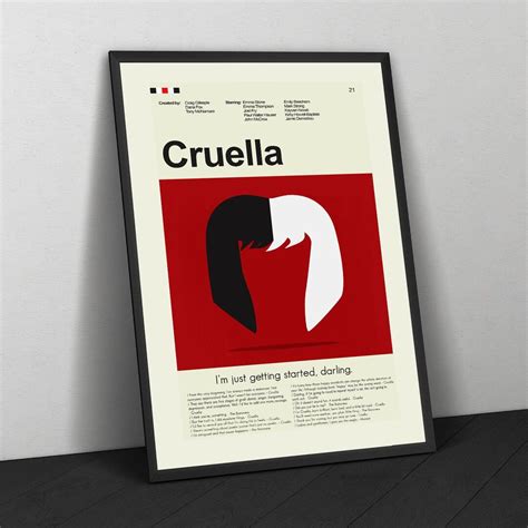 Cruella Black And White Hair Print Halloween Christmas Wall Etsy