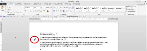 Office problème d apparence du curseur