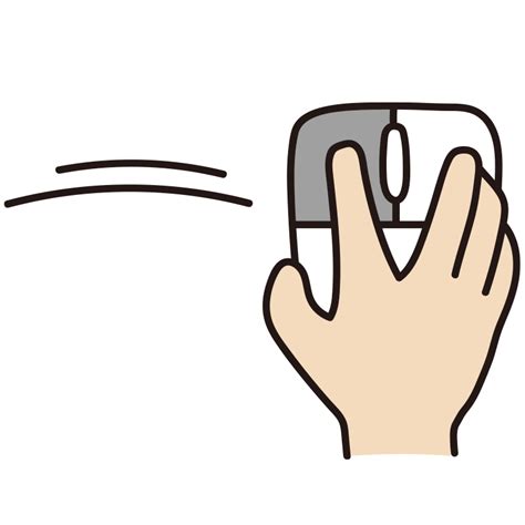 マウスをドラッグする手の無料フリーイラスト かわいい手描きの無料素材「てがきっず」保育園・小学校・介護施設にぴったりのフリー素材イラスト