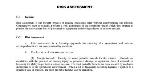 FREE Sample Army Risk Assessment Forms In MS Word PDF