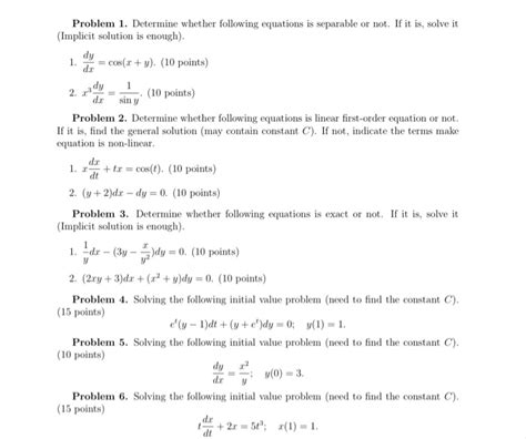Solved Problem Determine Whether Following Equations Is Chegg