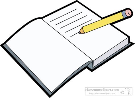Office Opennotebookwithpencil10 Classroom Clipart