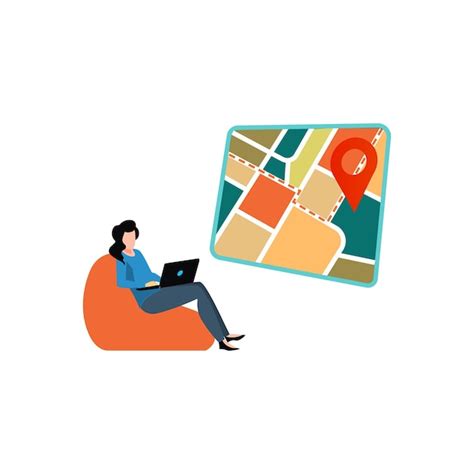 La Niña Está Usando Una Computadora Portátil Vector Premium