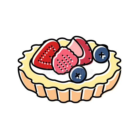 Fruit Tart Sweet Food Color Icon Vector Illustration Stock Vector
