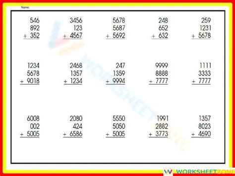 Addition Worksheet