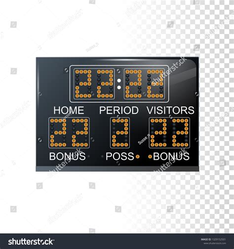 Vector 3d Photorealistic Basketball Scoreboard Template Stock Vector