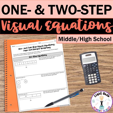 One And Two Step Equations With Visual Models Tape And Hanger