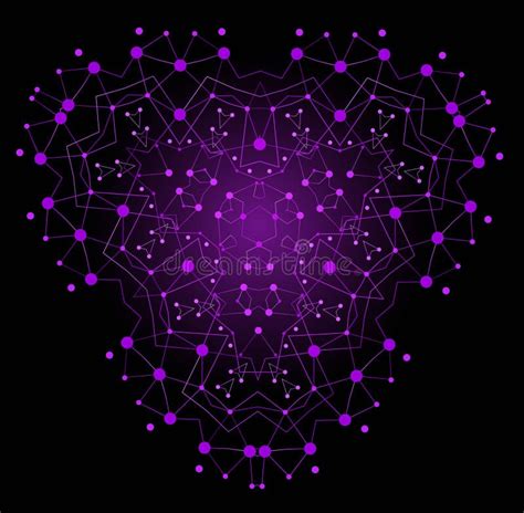 Vector Colorful Bright Shape Molecular Structure With Lines And Stock