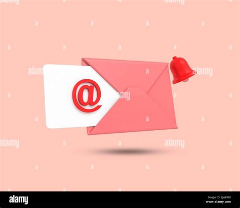 Mail And Message With Notification Alert 3d Icon New Mail Notification New Message