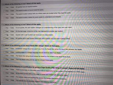 Solved 2 Which Of The Following Is True Select All That Chegg