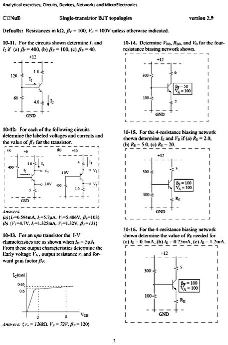 Solved Analytical Exercises Circuits Devices Networks And