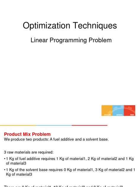 Optimization Techniques L1 Pdf Pdf Linear Programming