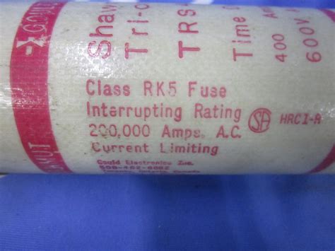 Gould Tri Onic Time Delay Dual Element Fuse Trs400r 400a 600vac 1 Y