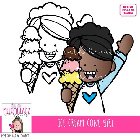 Ice Cream Cone Girl Clip Art Melonheadz