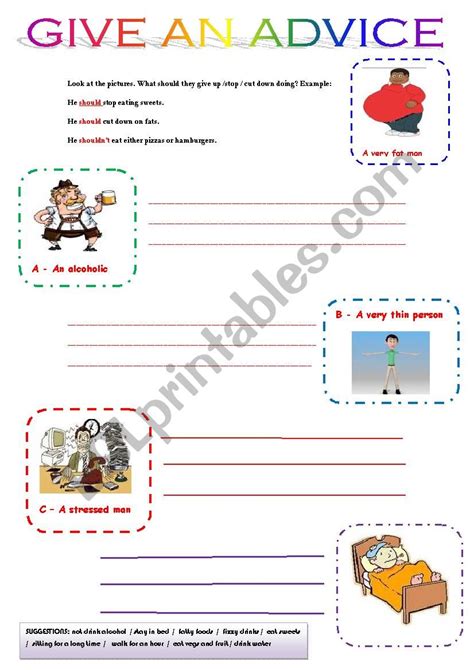 GIVING ADVICE USE SHOULD Vs SHOULDNT ESL Worksheet By Ascincoquinas