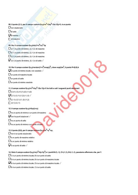 Paniere Completo E Svolto Di Analisi Matematica