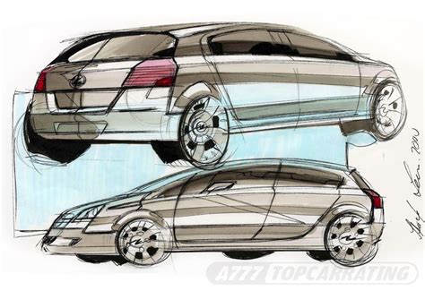 Рисунок Opel Astra 2004 - дизайн мини-автомобиля, скетч компакта