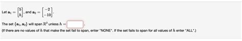 Solved Let A1 5h And A2 2 10 The Set A1 A2 Will Chegg Com