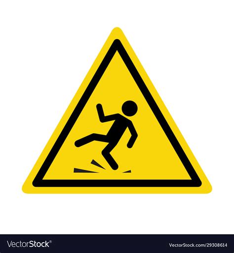 Wet Floor Sign Safety Yellow Slippery Floor Vector Image