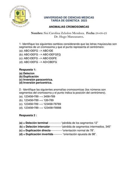 Anomalías Cromosómicas Sisi Zeledón M uDocz