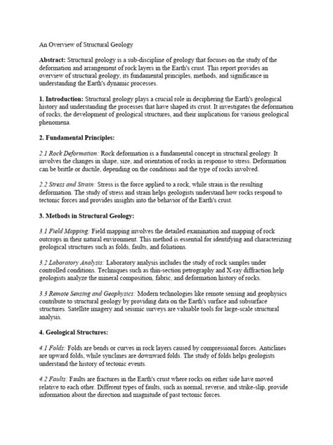 An Overview Of Structural Geology Download Free Pdf Geology