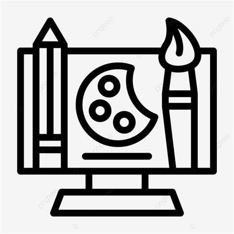 디지털 아트 라인 아이콘 벡터 디지털 아트 아이콘 미술 콘텐츠 Png 일러스트 및 벡터 에 대한 무료 다운로드 Pngtree