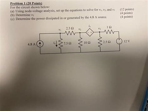 solved problem 1 20 points for the circuit shown below