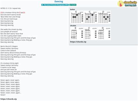 Chord Dancing Tab Song Lyric Sheet Guitar Ukulele Chordsvip