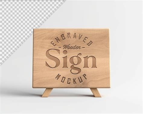 Maquette De Panneau En Bois d Avec Fond Transparent Isolé PSD Premium
