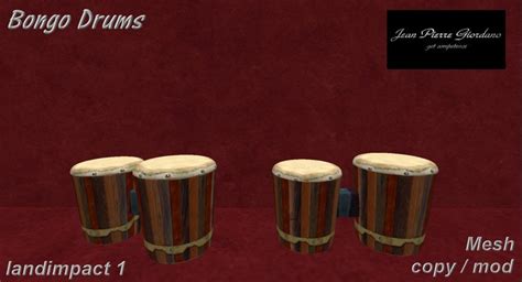 Second Life Marketplace Bongo Drums Mesh