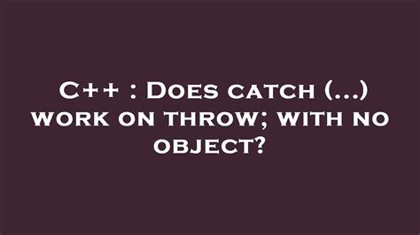 Can We Use Throw Without Try Catch C At Marsha Berry Blog