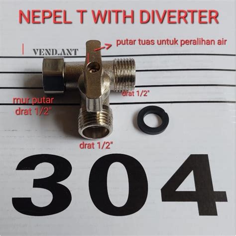 Jual Nepple Tee With Diverter Sambungan T Diverter Stainless 12