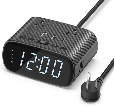 Kungfuking Electronic Alarm Clock Charging Station Pd 30w Usb C Dual Alarm Clock Power Strip