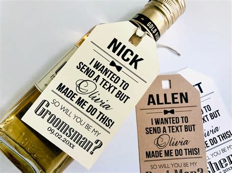 Officiant Groomsmen Best Man Proposal Gift Hang Tags Funny Etsy