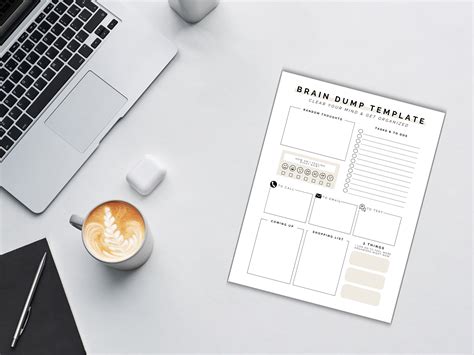 Printable Brain Dump Worksheet Decluttering Planner Digital Brain